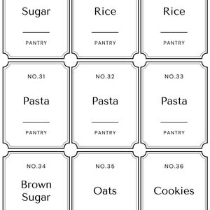 Minimalist Pantry Labels, Large Pantry Labels, Downloadable Pantry ...