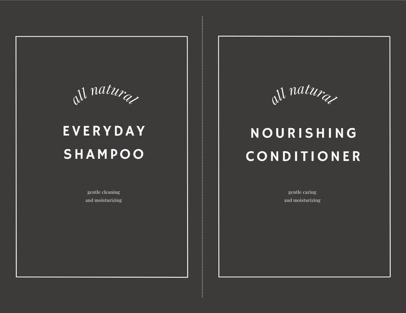 Minimalist Shampoo & Conditioner Labels, ***MULTIPLE FONTS*** Printable ...