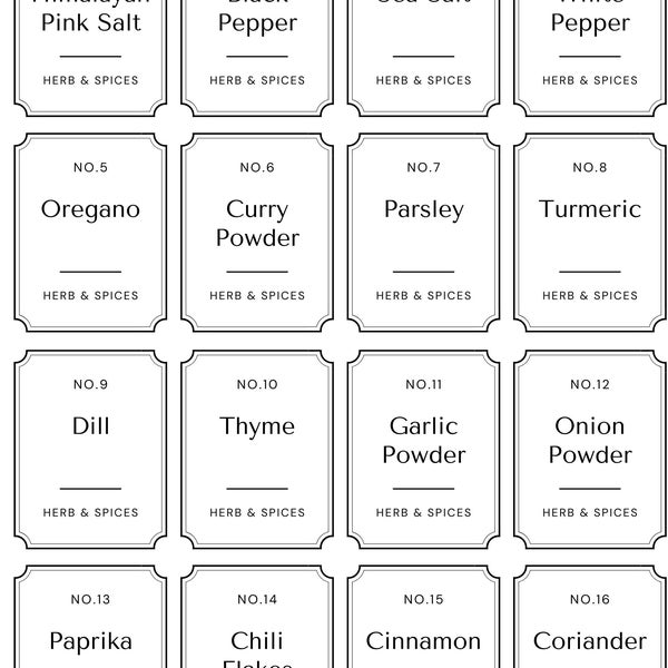 Spice Labels - Etsy
