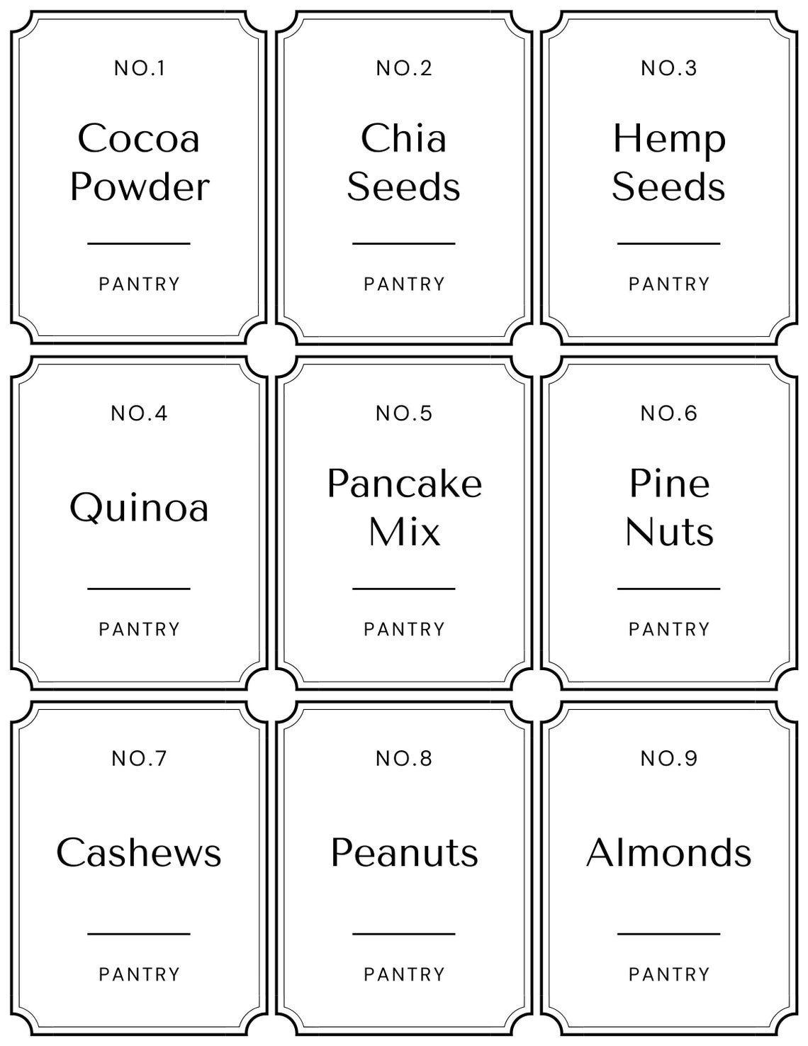 Minimalist Pantry Labels, Large Pantry Labels, Downloadable Pantry ...