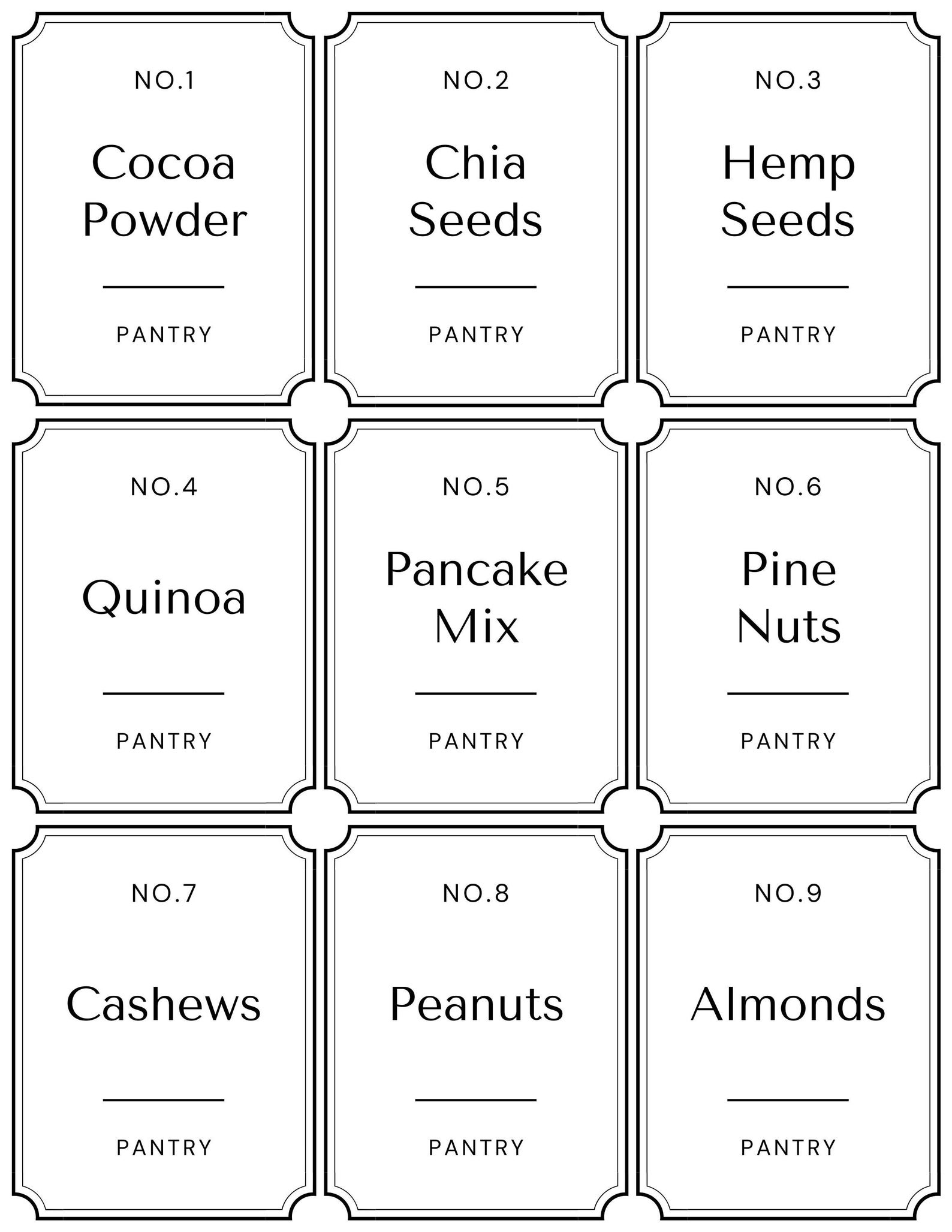 Minimalist Pantry Labels, Large Pantry Labels, Downloadable Pantry ...