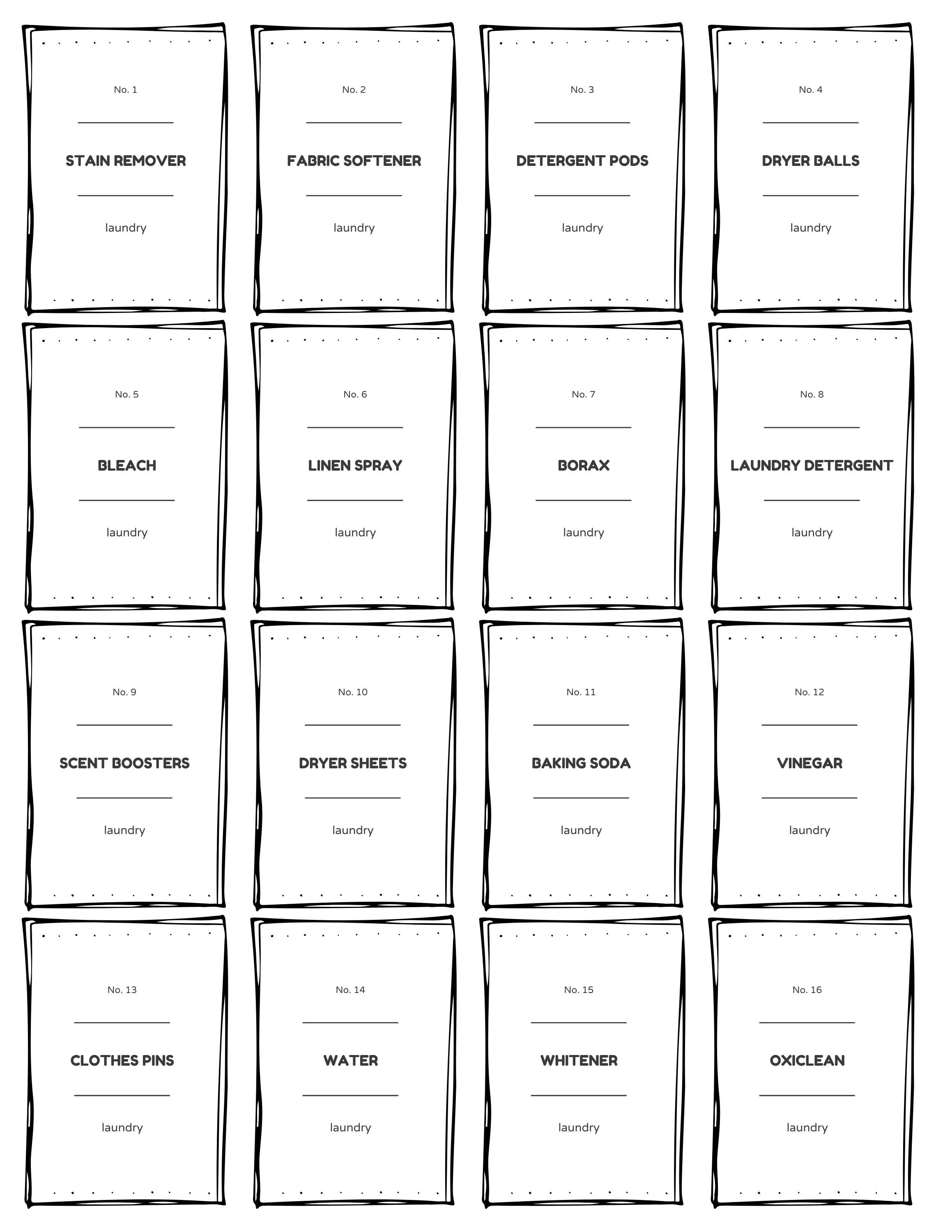 White Custom Laundry Labels, Downloadable Laundry Labels, Digital ...