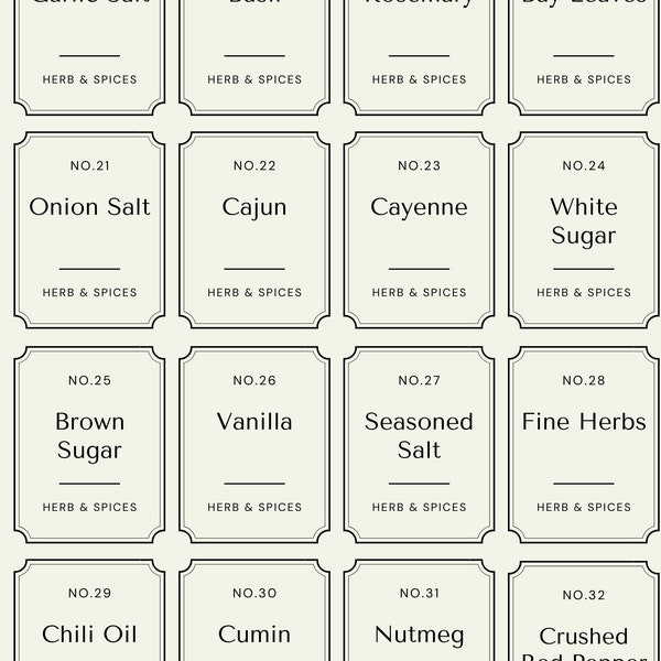 Spice Labels - Etsy