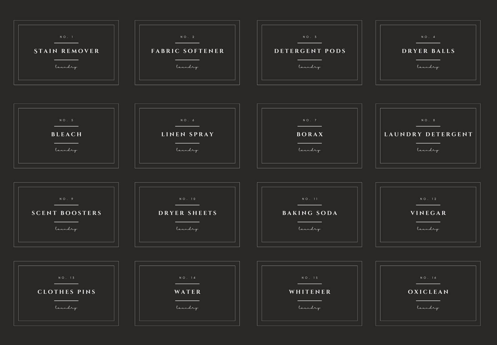 Minimalist Black Laundry Labels, Downloadable Laundry Labels, Digital ...