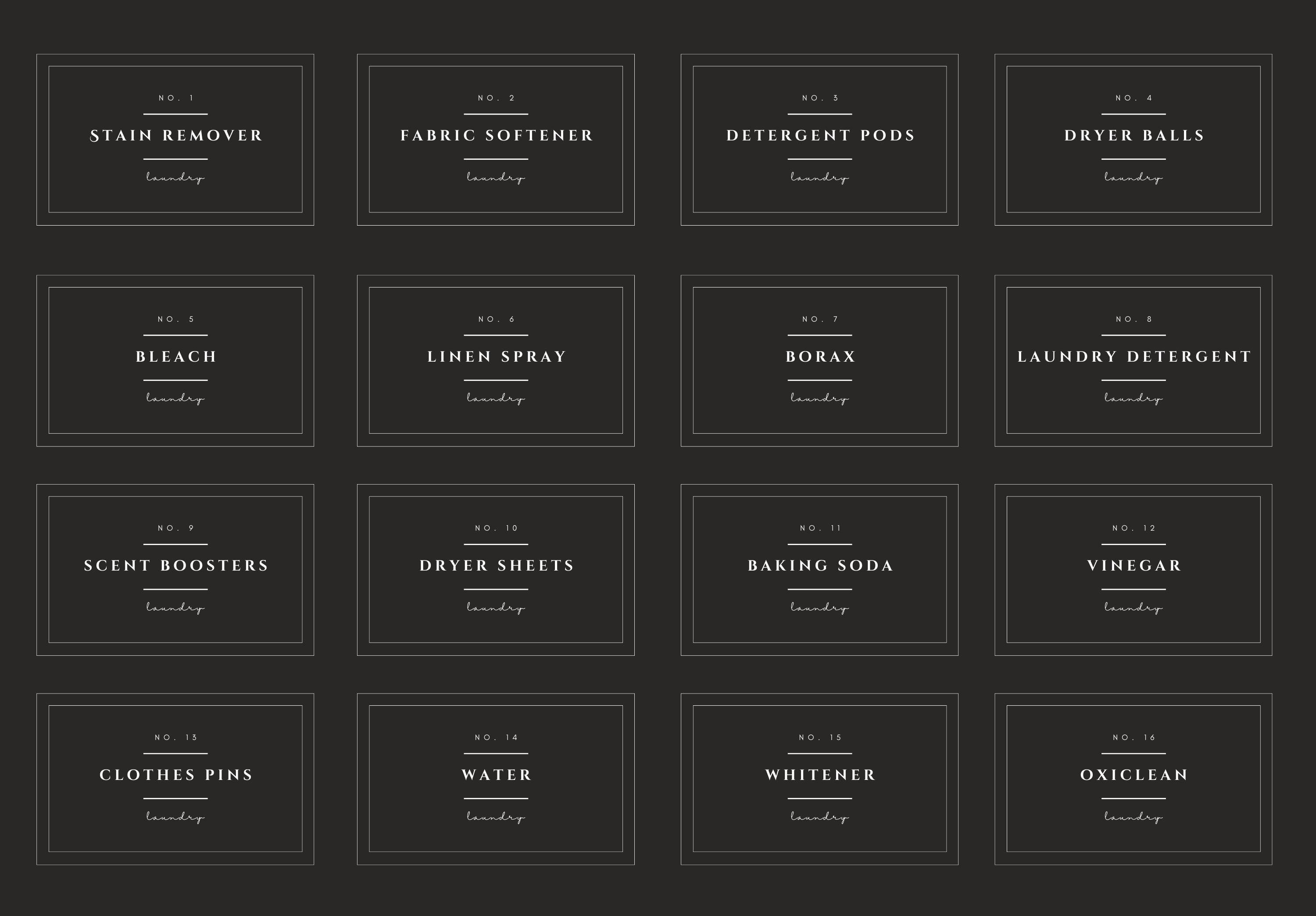 Minimalist Black Laundry Labels, Downloadable Laundry Labels, Digital ...