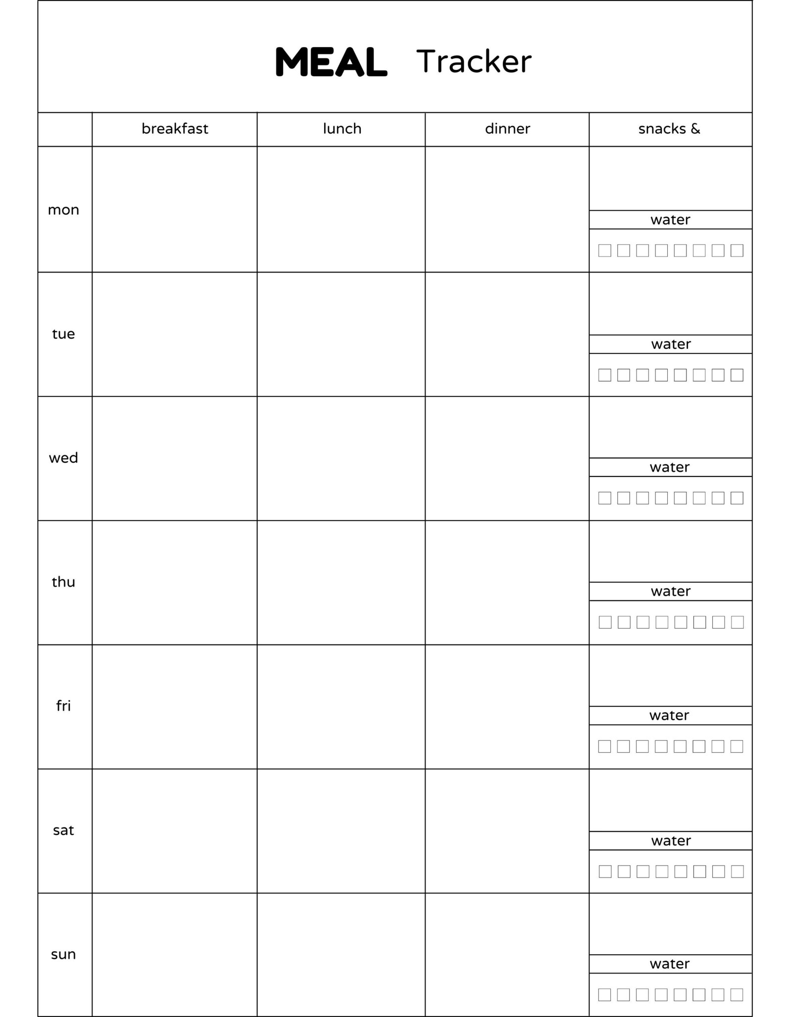 Weekly Meal Tracker, Meal Planner, Digital Download, Instant Download ...