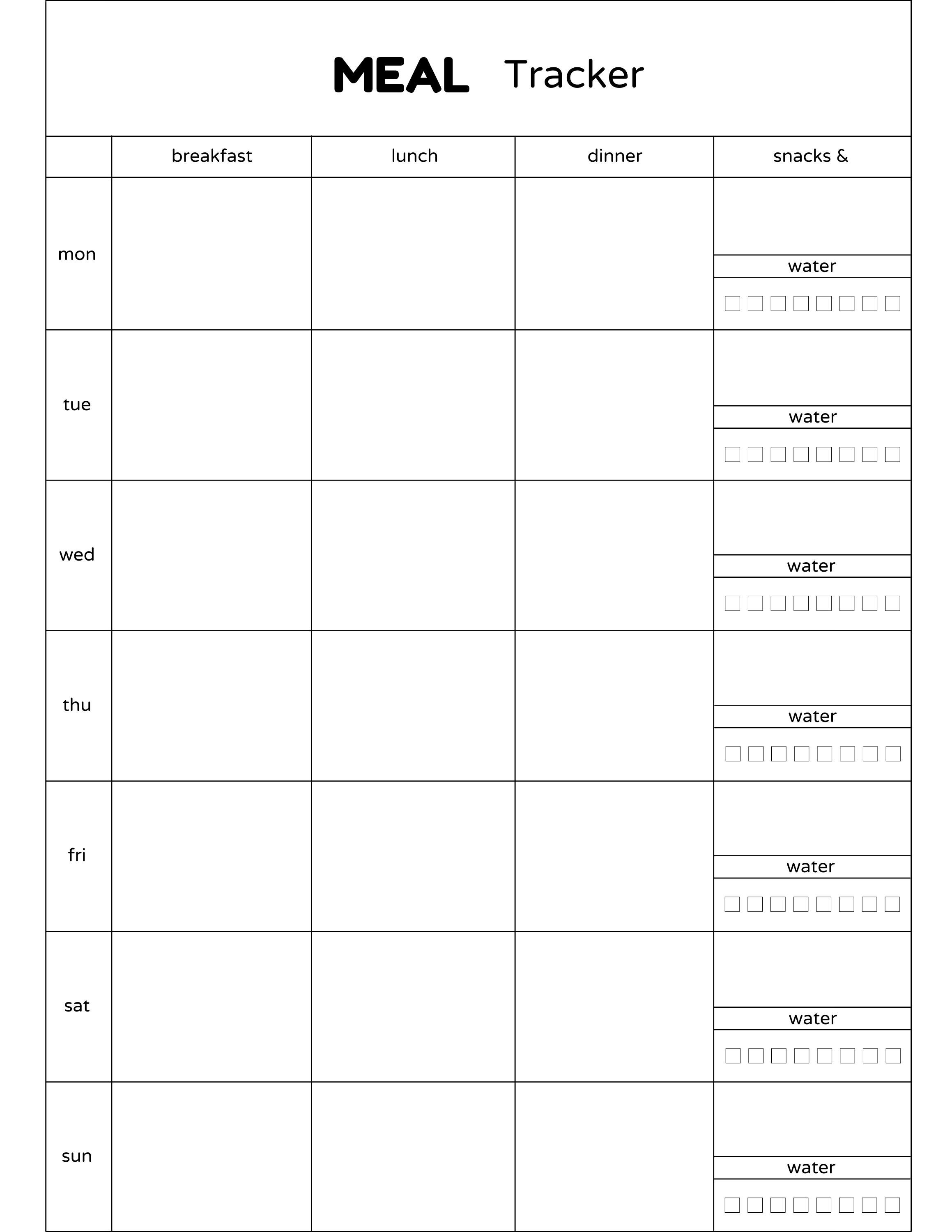 Weekly Meal Tracker, Meal Planner, Digital Download, Instant Download ...