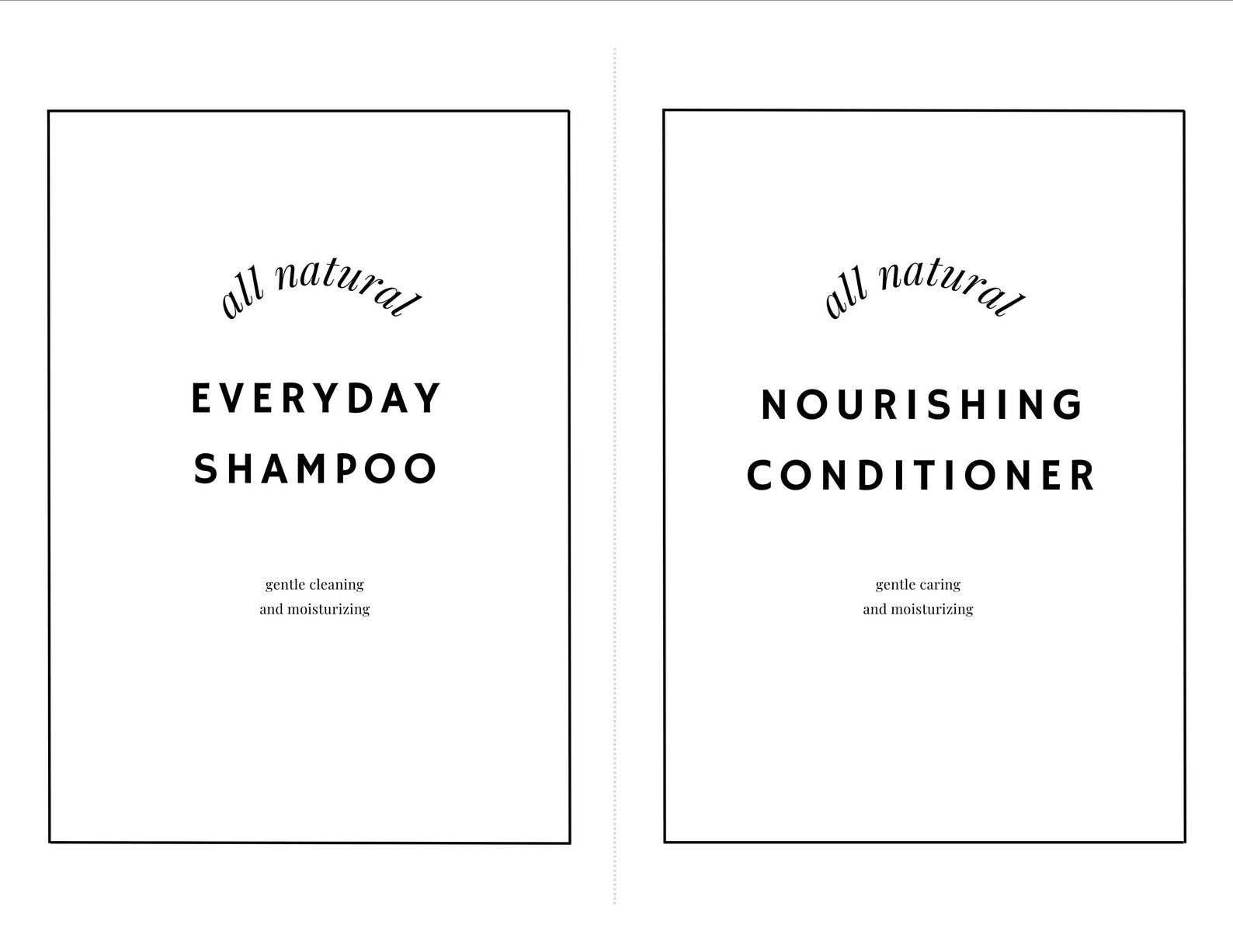 Minimalist Shampoo & Conditioner Labels, ***MULTIPLE FONTS*** Printable ...