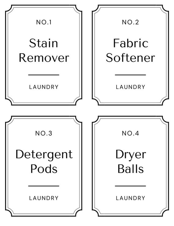 Minimalist White Laundry Labels Downloadable Laundry Labels - Etsy