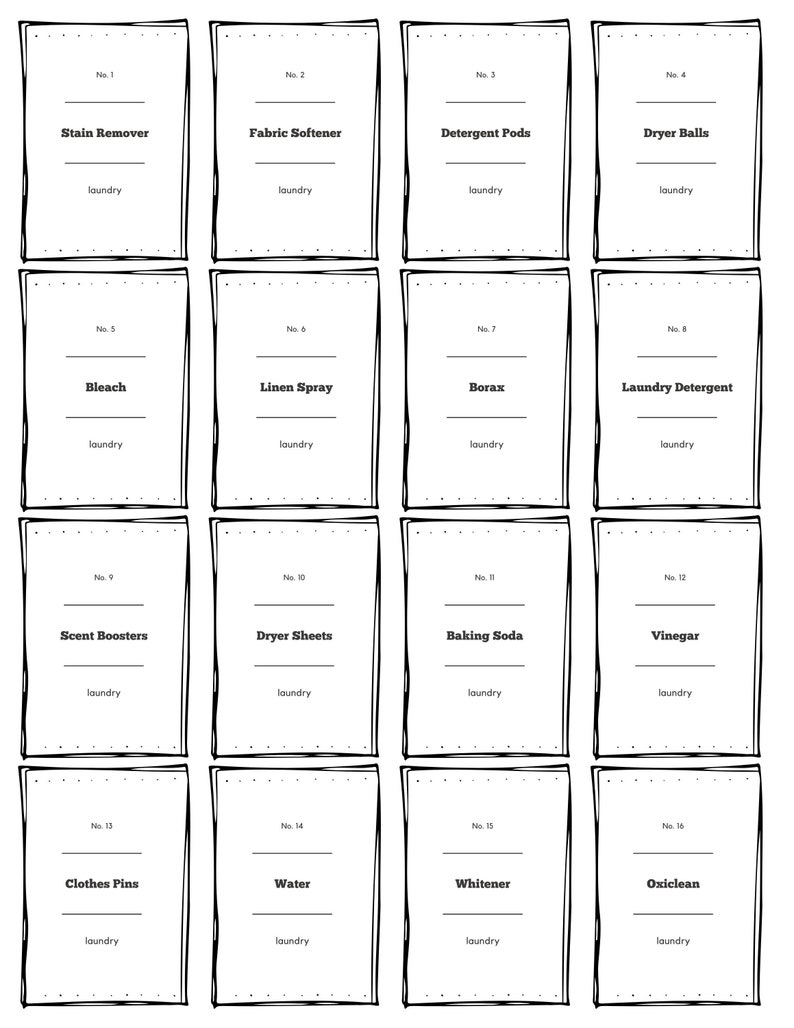 White Custom Laundry Labels, Downloadable Laundry Labels, Digital ...