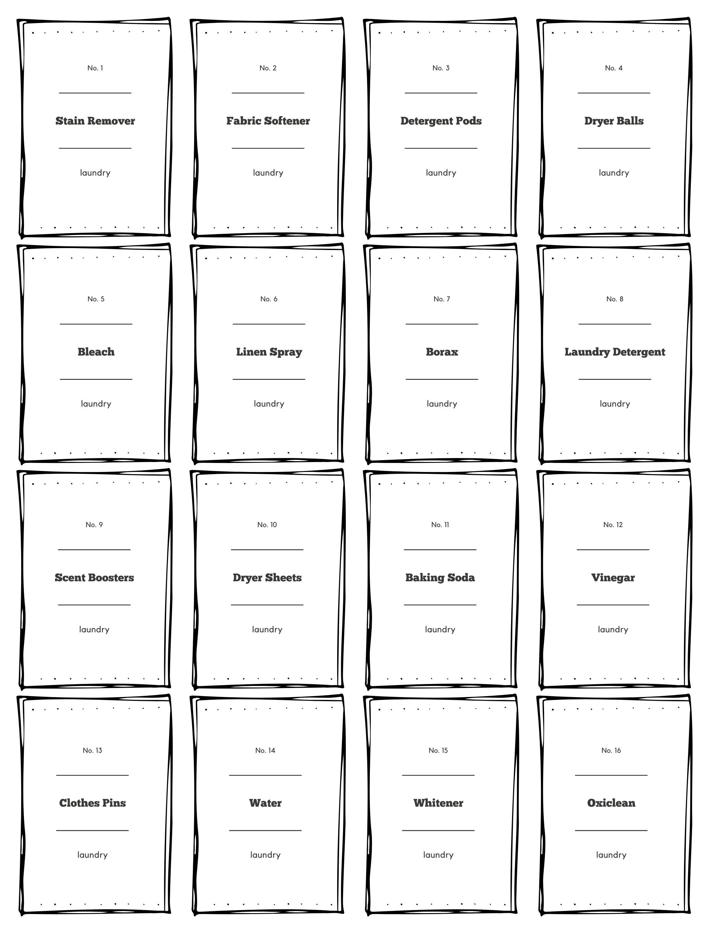 White Custom Laundry Labels, Downloadable Laundry Labels, Digital ...