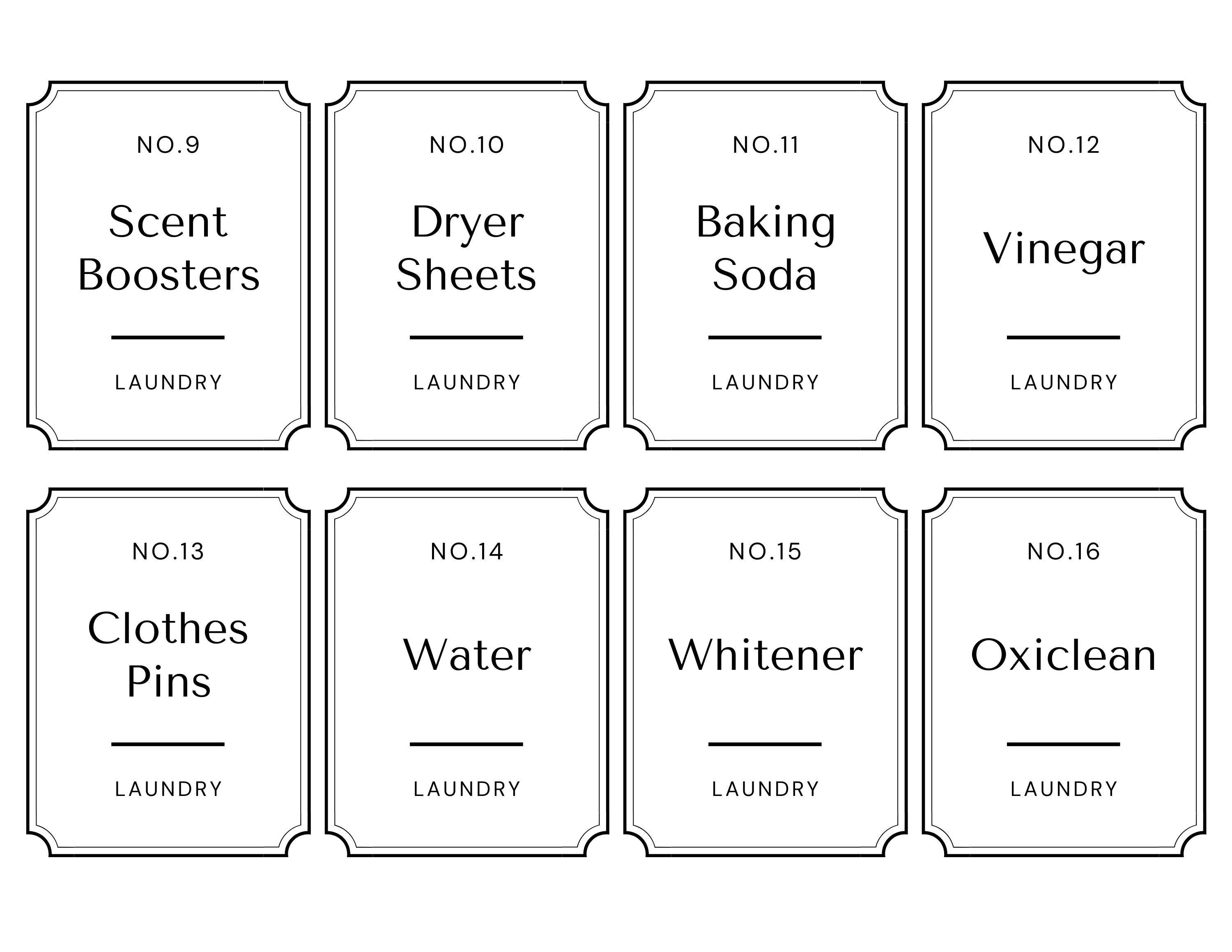 Minimalist White Laundry Labels, Downloadable Laundry Labels, Digital ...