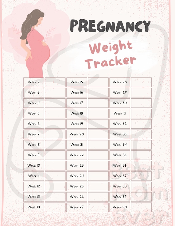 Pregnancy Weight Tracker One Page Pregnancy Tracker Weight - Etsy