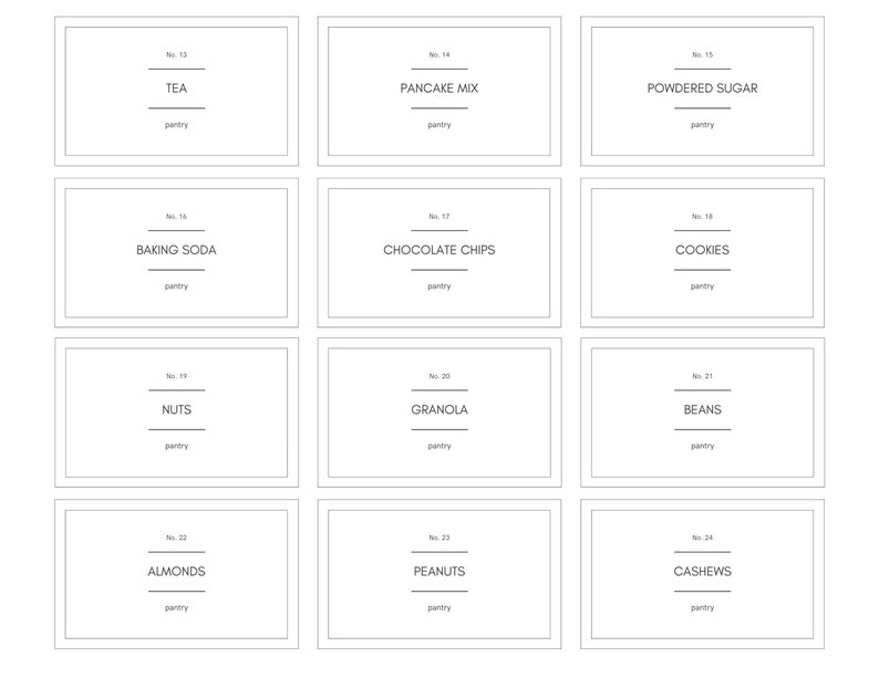 Minimalist Pantry Labels, Downloadable Pantry Labels, Instant Download ...