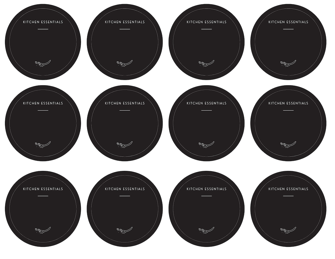 Minimalist Blank Labels, Digital Download, Customizable Black Labels ...