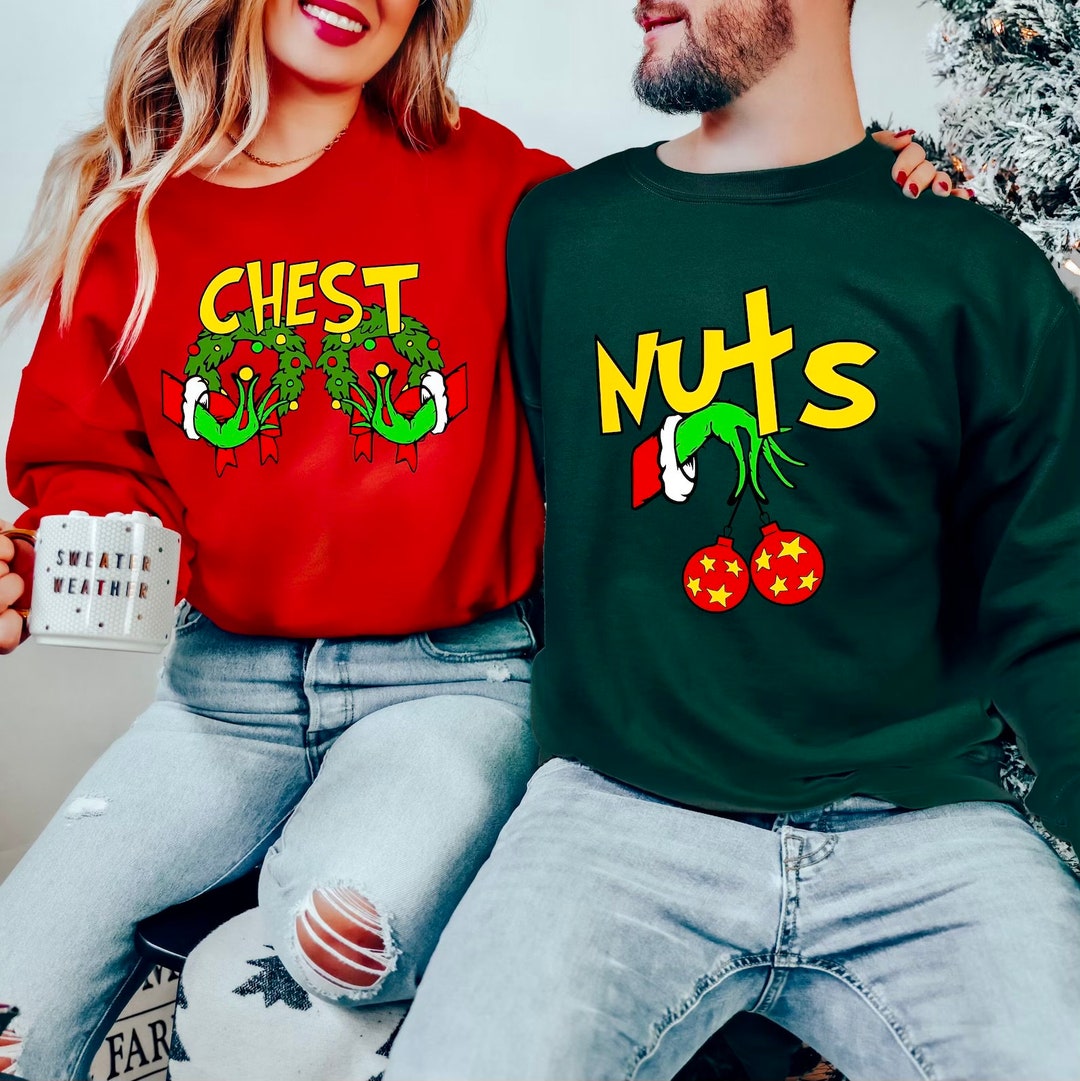 Chest Nuts Couples Matching Sweatshirts, Christmas Humor, Family ...