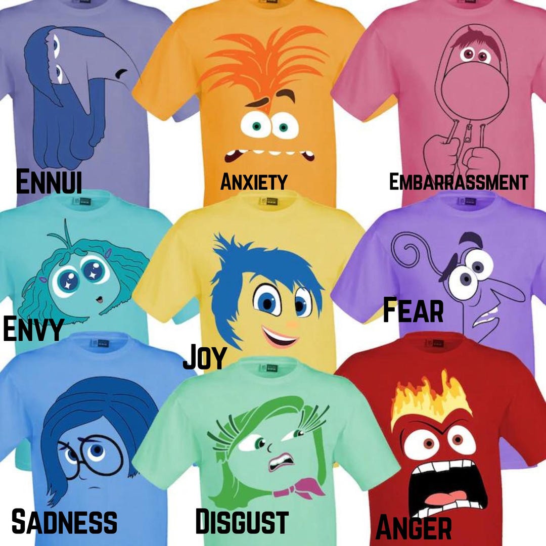 Inside Out Group Shirts, Joy Anger Sadness Faces Halloween Costume ...