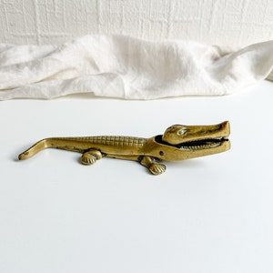 Vintage Small Alligator Nutcracker, Brass Crocodile Figurine, Brass ...