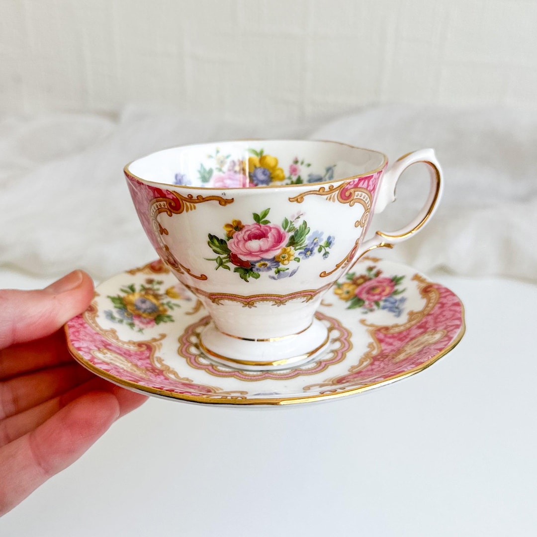 Royal Albert Lady Carlyle Tea Cup and Saucer, Pink Floral Cups ...