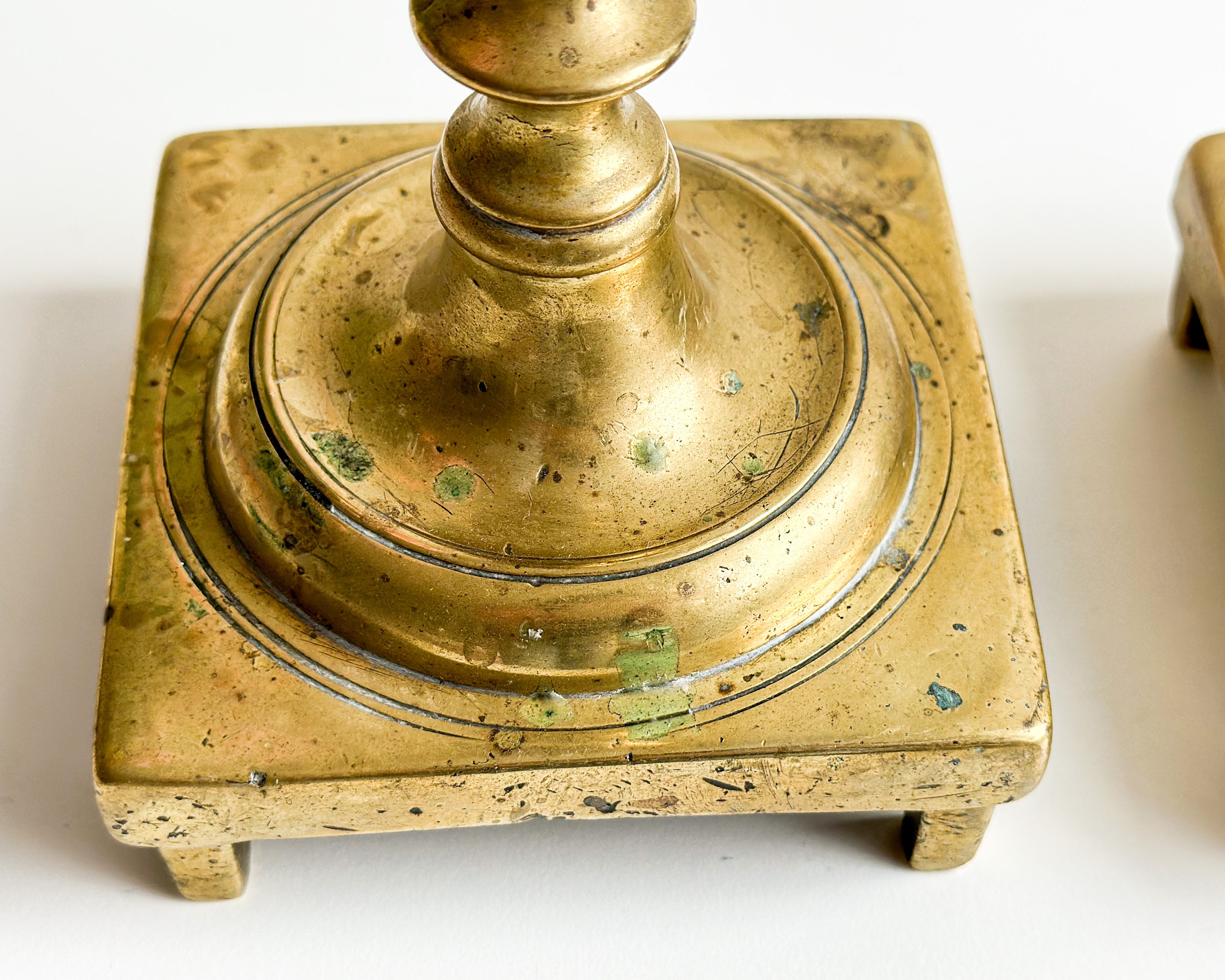 Pair of Heavy Vintage Brass Candlesticks, Solid Brass Candle Holders ...