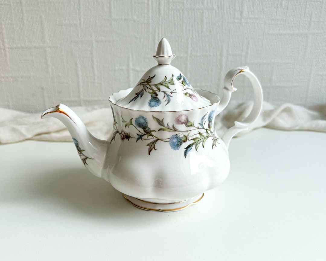 Royal Albert Brigadoon Small Teapot, Blue Purple Thistle Teapot for One ...