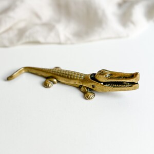 Vintage Small Alligator Nutcracker, Brass Crocodile Figurine, Brass ...