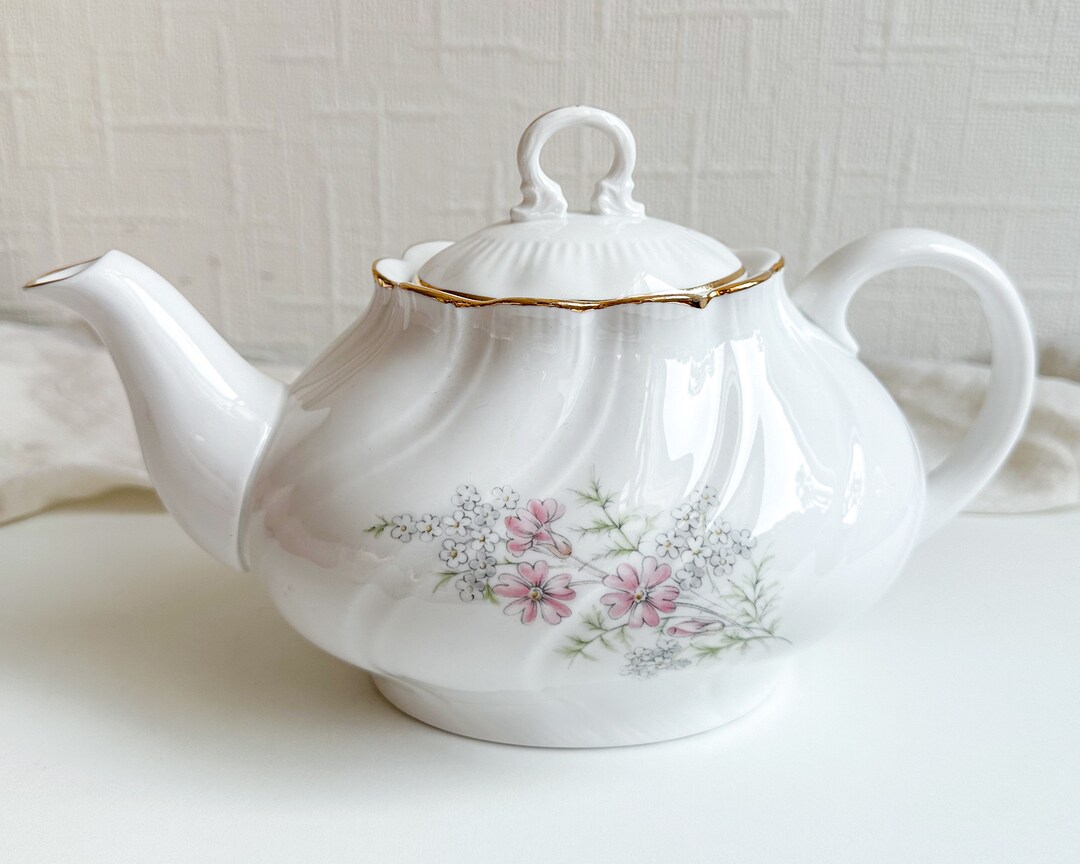 Vintage Teapot, Crown Fine Bone China, Delicate Floral Vintage English ...