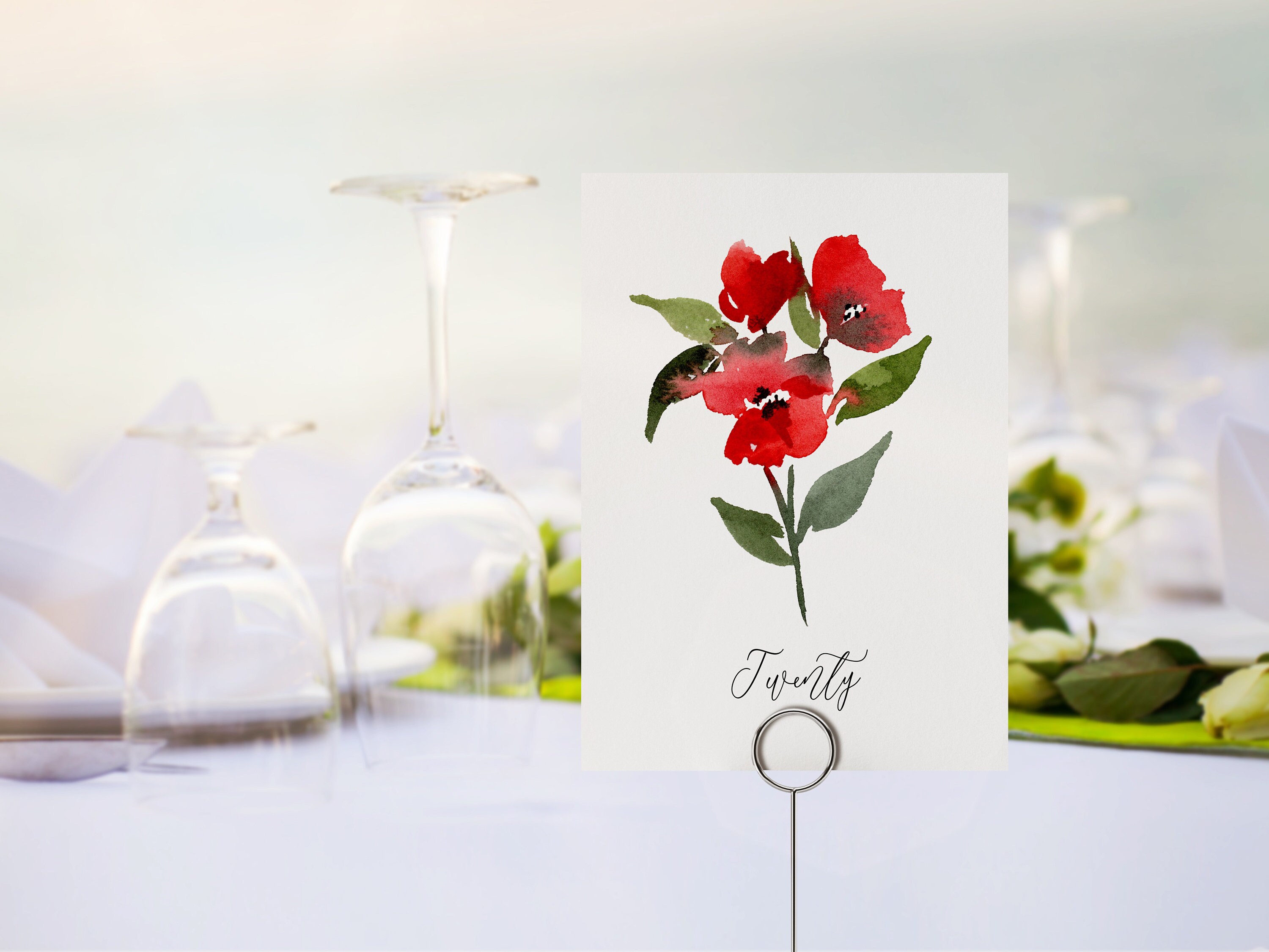 Wildflower Table Number Template Floral Table Numbers - Etsy