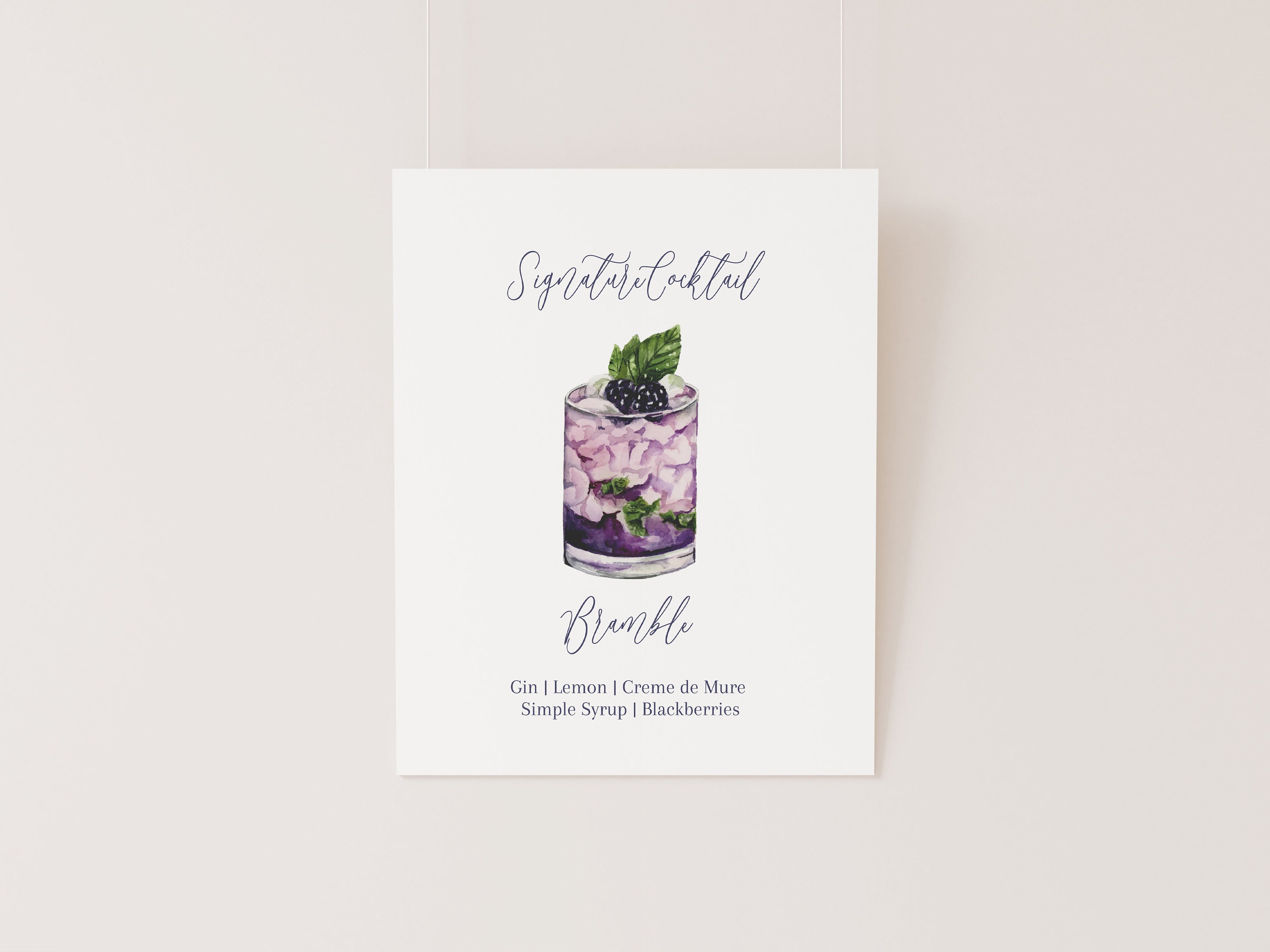 Gin Bramble Cocktail Sign Template, Blackberry Mojito, the Bramble ...