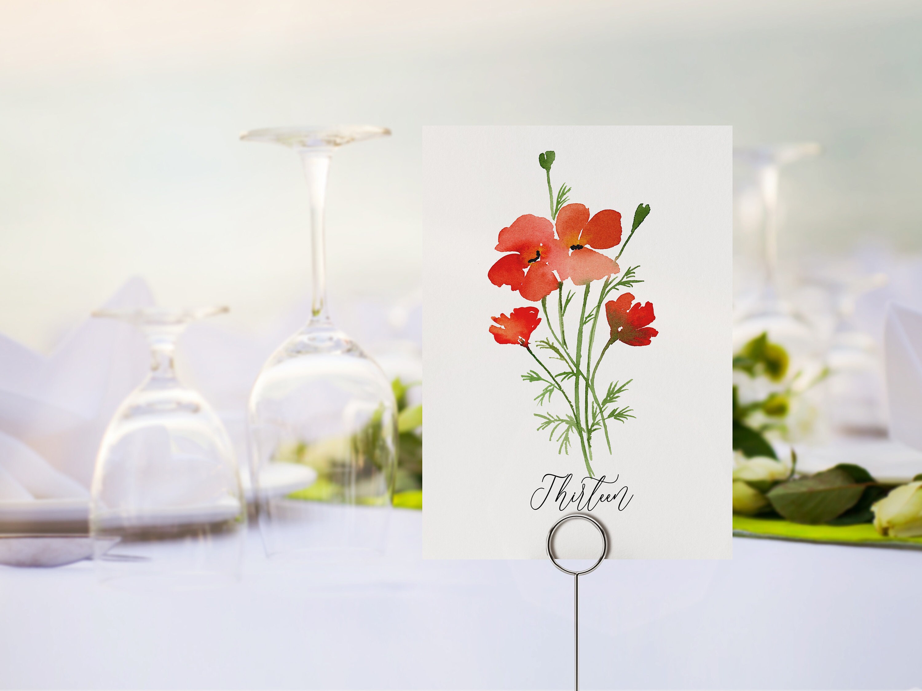 Wildflower Table Number Template, Floral Table Numbers, Wildflower ...