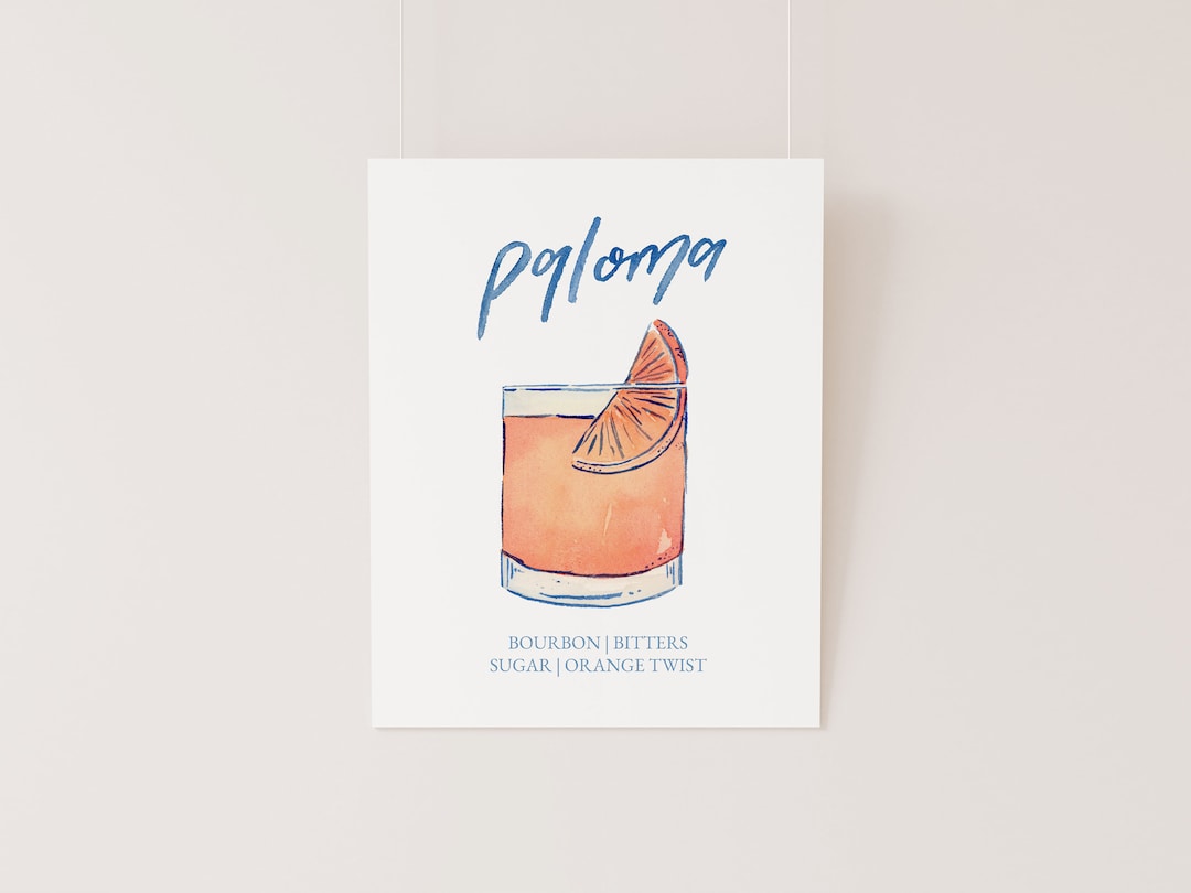 Paloma Signature Cocktail TEMPLATE, Paloma Cocktail Sign, Signature ...