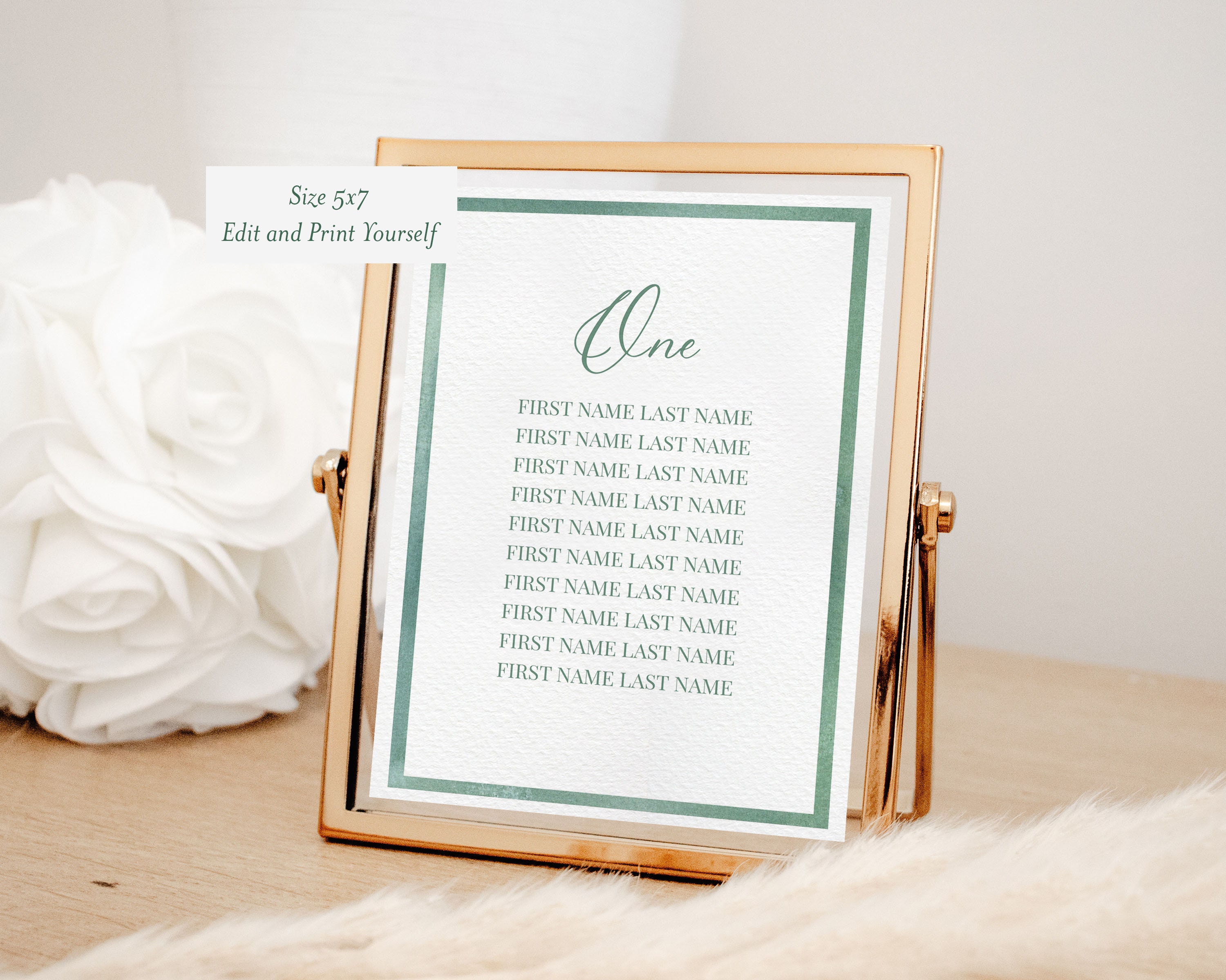 Seating Chart Cards, Editable Table Assignment Sign, Sage Watercolor ...