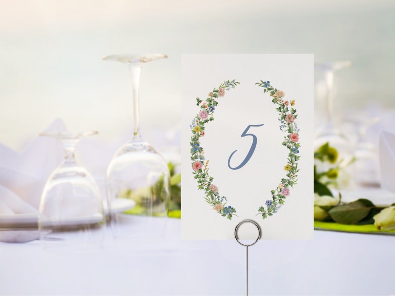 Table Number Template Botanical Wedding Table Numbers - Etsy