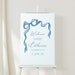 Blue Bow Watercolor Welcome Sign Template: Bridal Shower (digital ...
