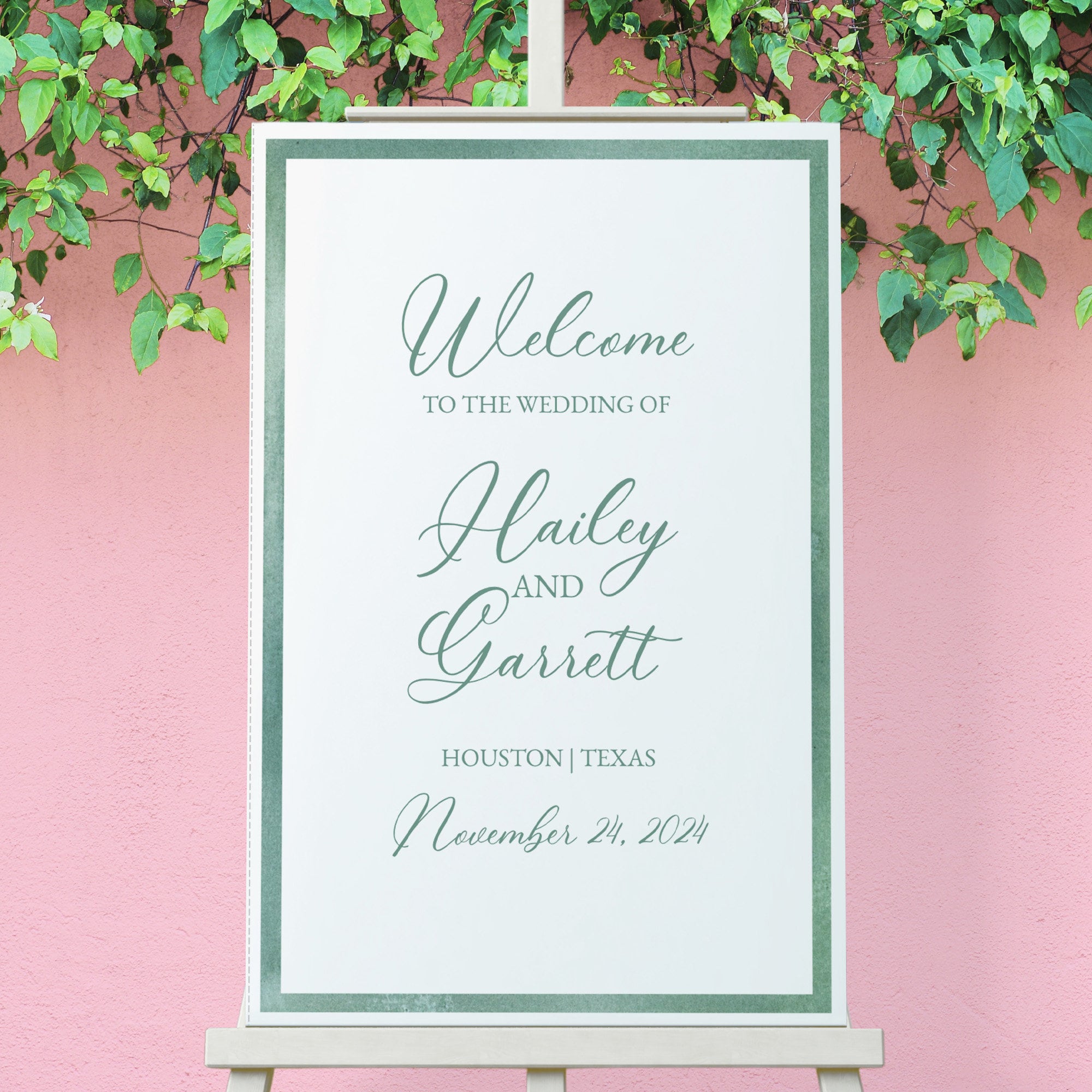 Sage Green Watercolor Welcome Sign Welcome Sign Template - Etsy