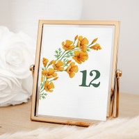 Light Blue Watercolor Frame Table Numbers TEMPLATE, Printable Table ...
