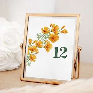 Light Blue Watercolor Frame Table Numbers TEMPLATE, Printable Table ...