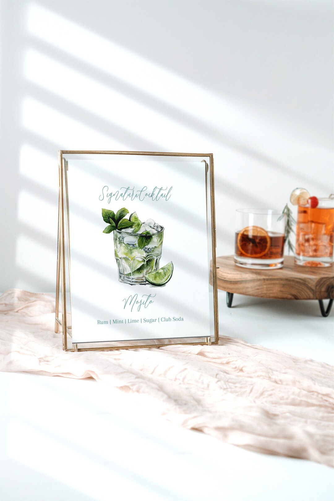 Mojito Signature Cocktail TEMPLATE, Mojito Bar Sign, Rum Cocktail Sign ...