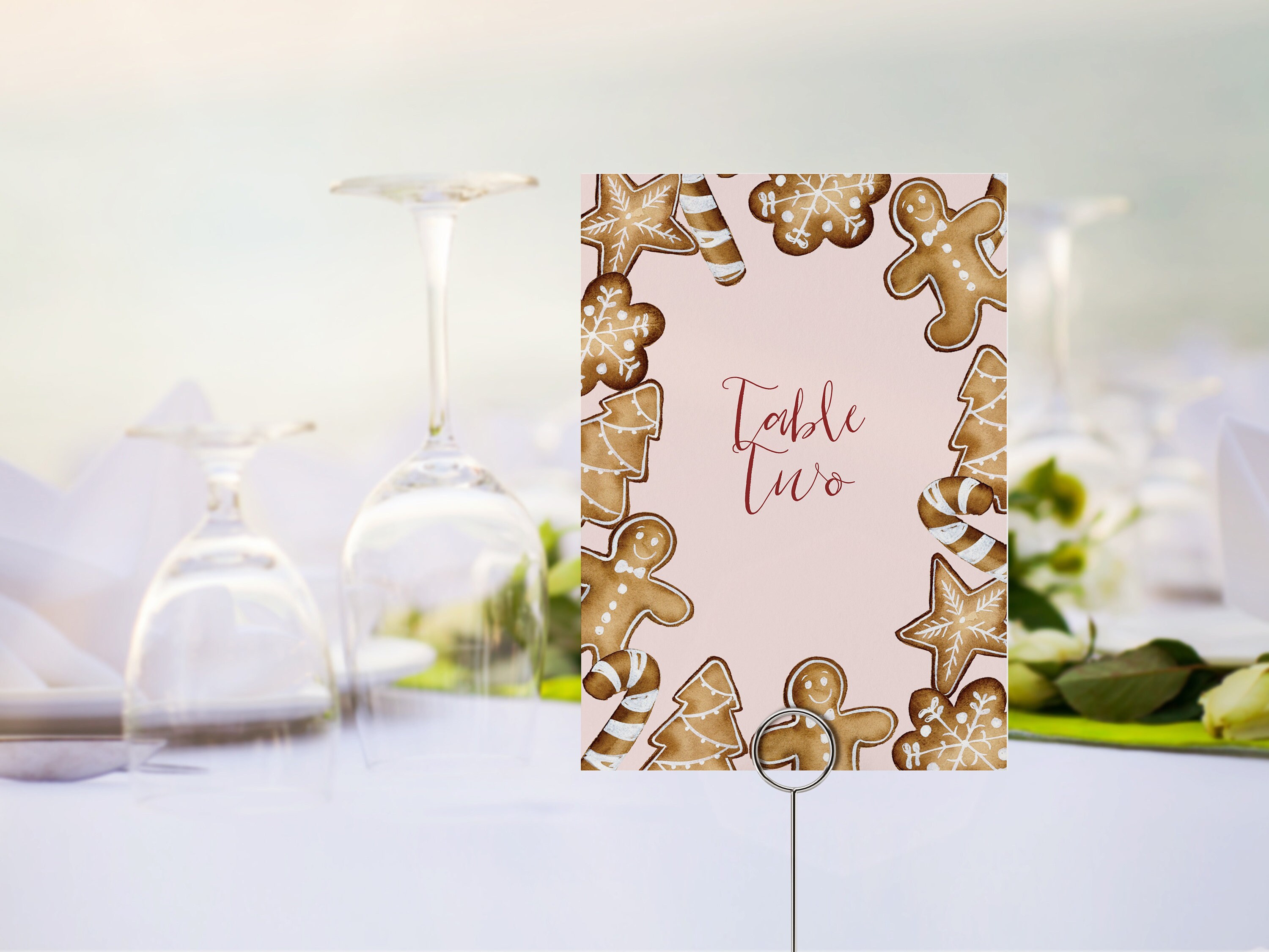 Holiday Table Numbers TEMPLATE, Christmas Party Table Numbers ...