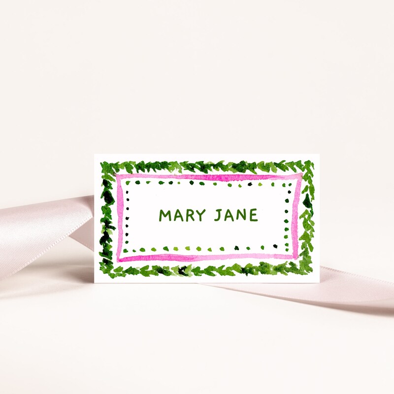 Watercolor Name Card - Etsy