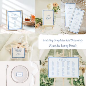 Watercolor Blue Frame Bar Menu TEMPLATE, Light Blue Watercolor Frame ...
