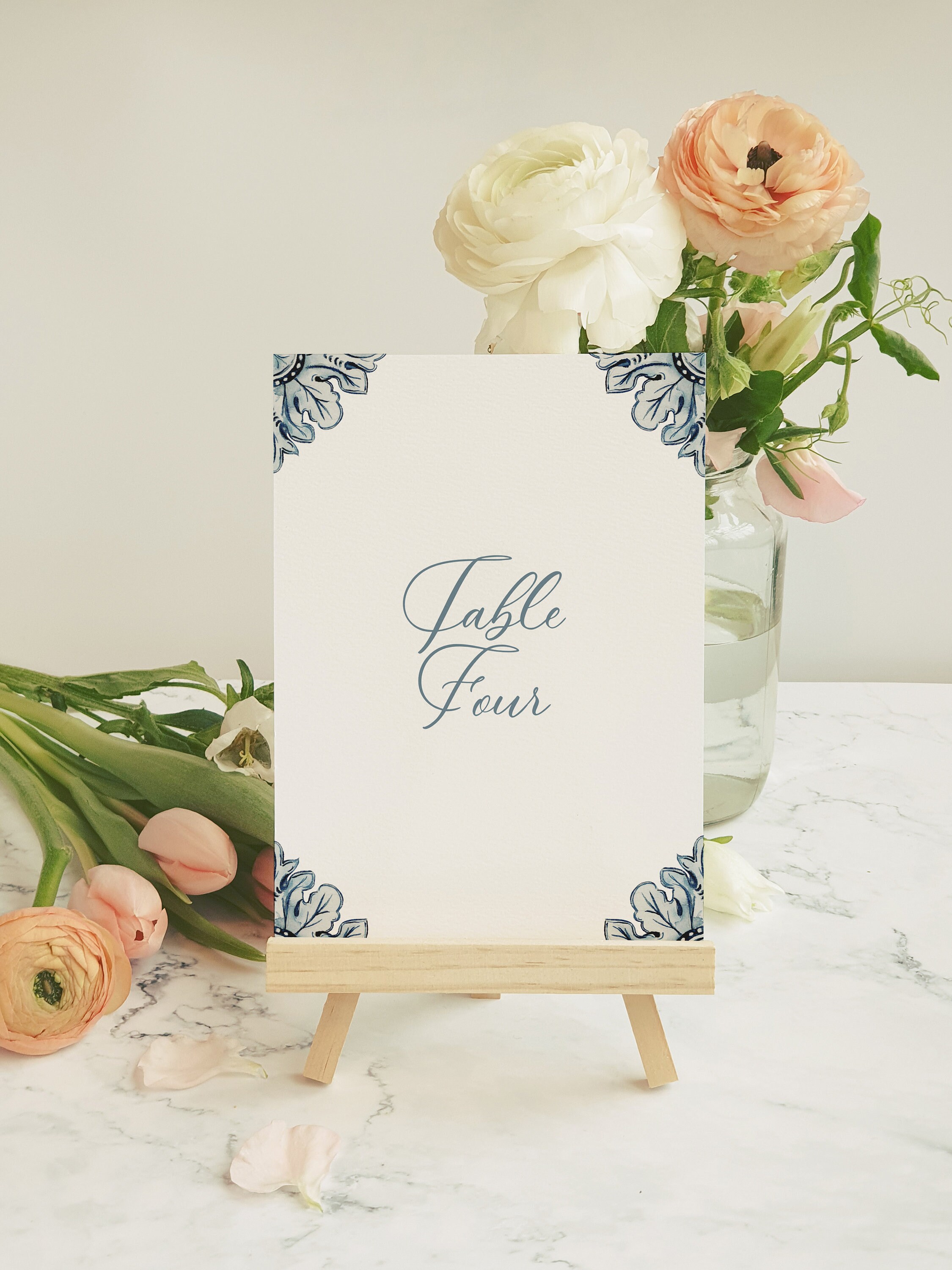 French Style Table Number Template, Acanthus Leaves, Filigree, Baroque ...