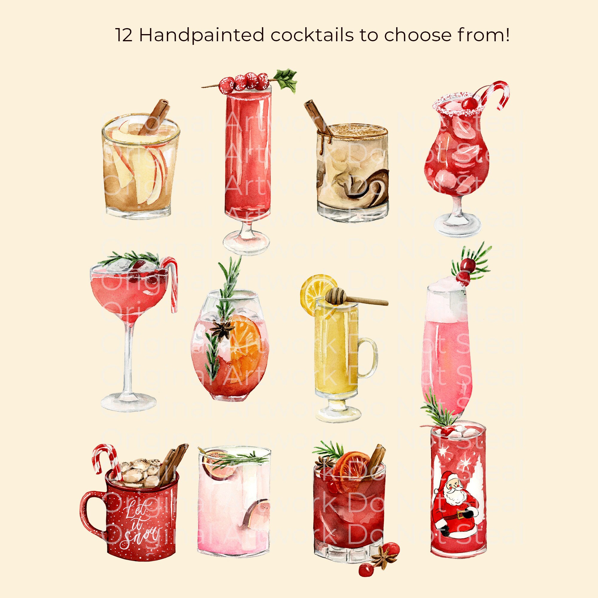 Christmas Signature Cocktail Sign TEMPLATE, Printable Holiday Cocktail ...