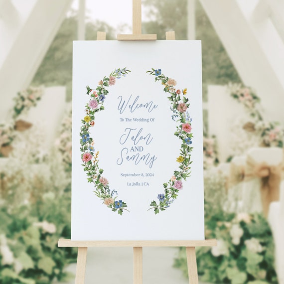 Botanical Welcome Sign TEMPLATE 24x36 Garden - Etsy