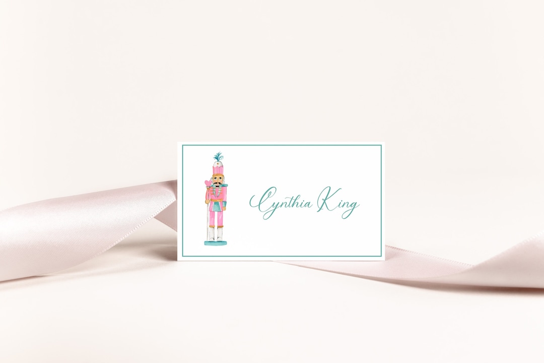 Nutcracker Placecard TEMPLATE, Printable Name Card, Holiday Event Name ...