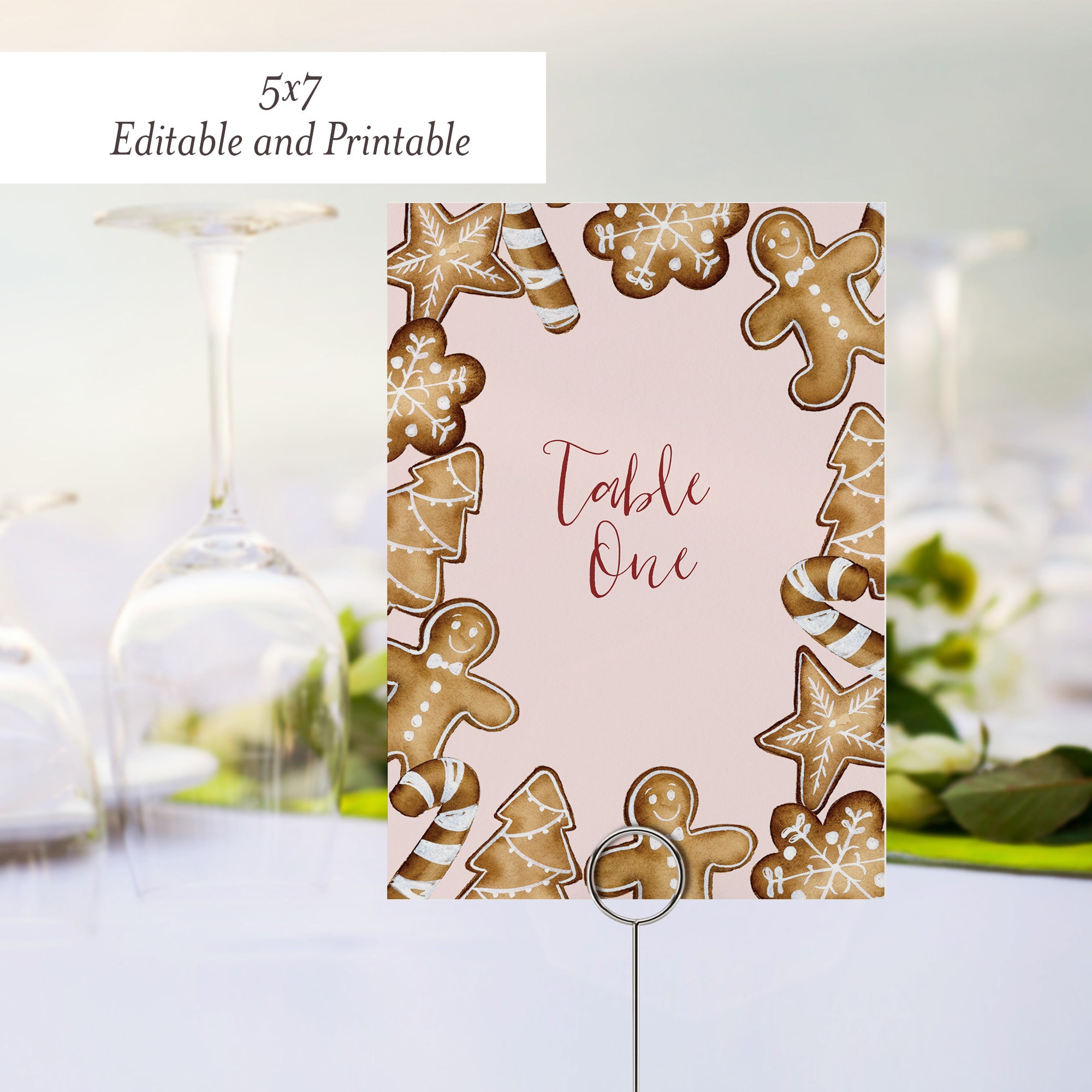 Holiday Table Numbers TEMPLATE, Christmas Party Table Numbers ...