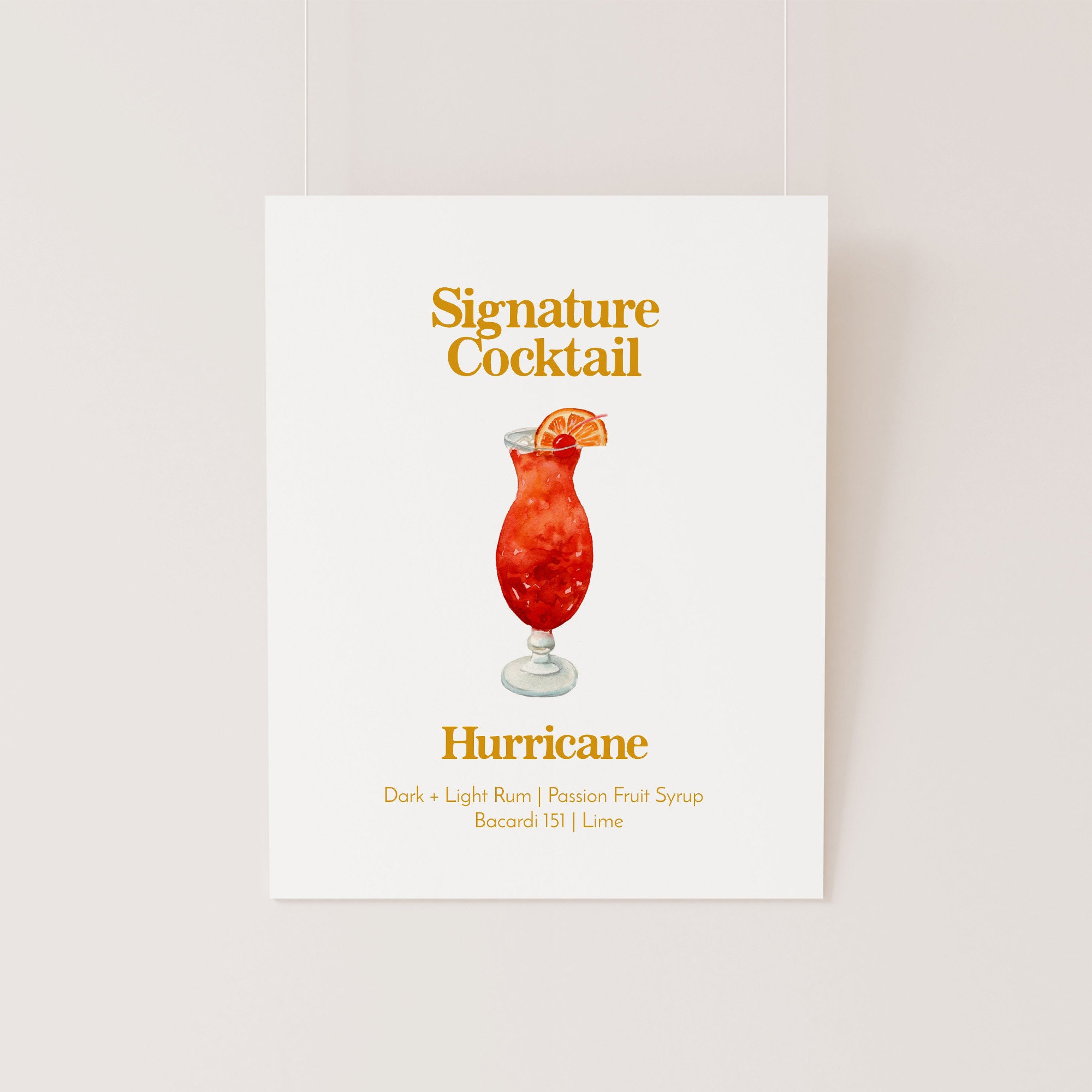 Hurricane Signature Cocktail Template, Signature Cocktail Bar Menu ...
