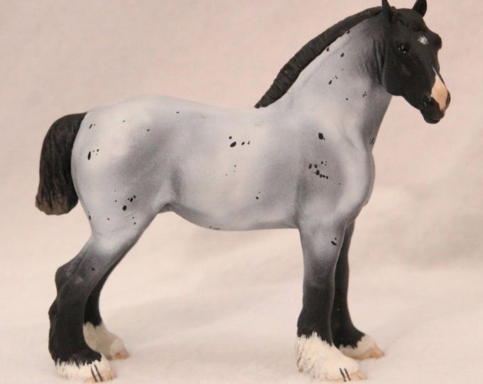 OOAK RESCULPTED Model Horse - Mojo Blue Roan Draft With Resculpted Mane ...