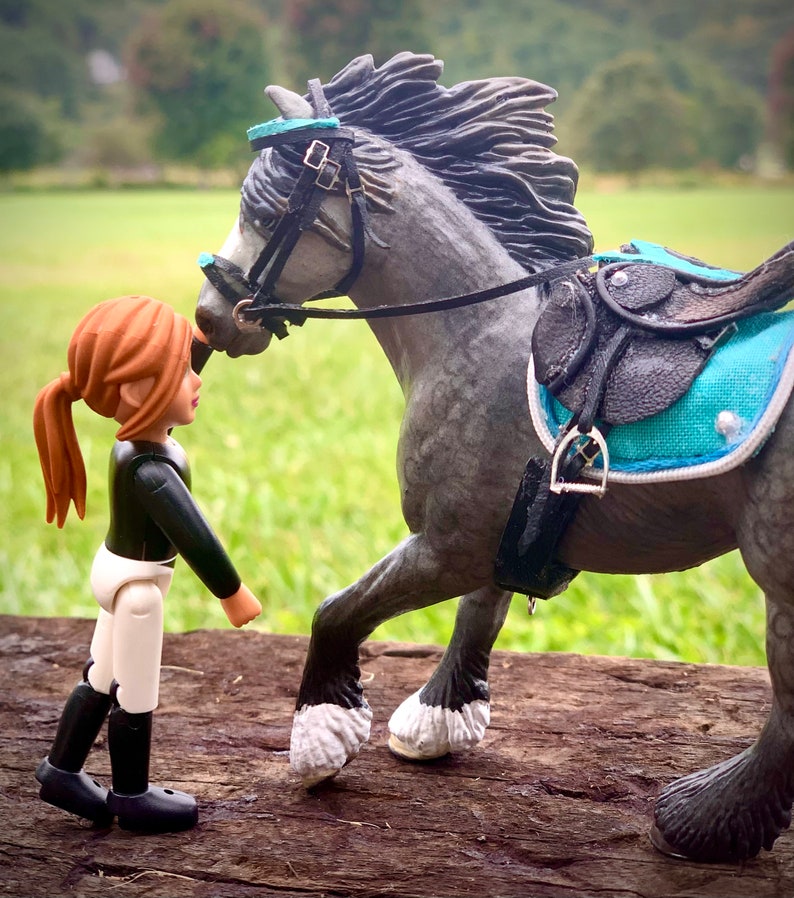 FULL Leather Tack Set for Schleich Model Horse Bridle, Saddle Pad ...