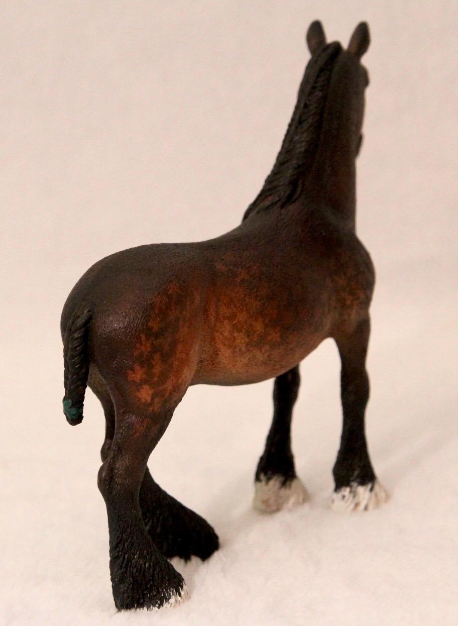 OOAK Model Horse - Schleich Dapple Bay Shire With Green Bows Repaint - Etsy